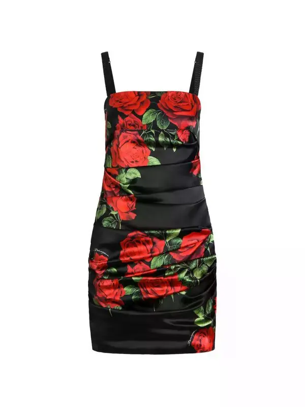 Dolce & Gabbana Floral Print Satin Mini Dress