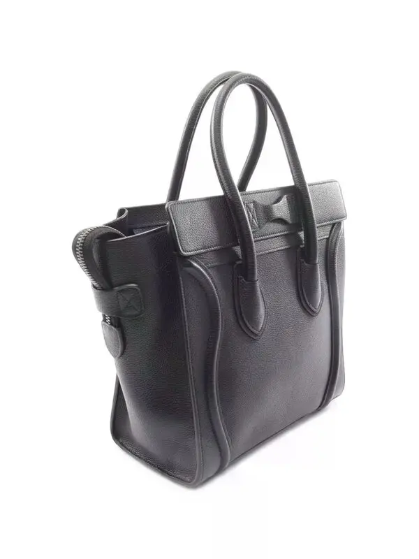 Celine Micro Luggage Leather Tote Handbag - Black