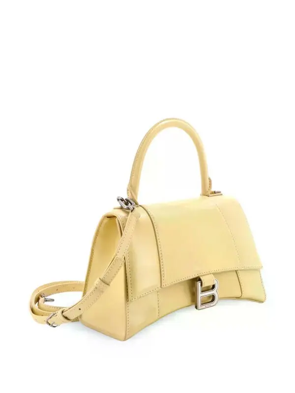 Balenciaga Hourglass Top Handle Bag Leather Small Satchel - Yellow