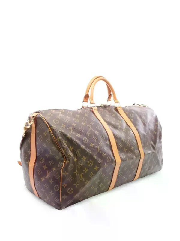 LOUIS VUITTON 1997 Monogram Keepall Bandouliere 60 Travel Bag - Brown