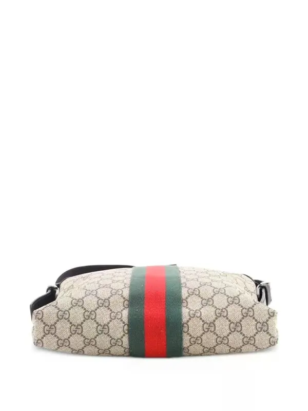 Gucci Web Messenger Bag Gg Coated Canvas Medium Crossbody Bag