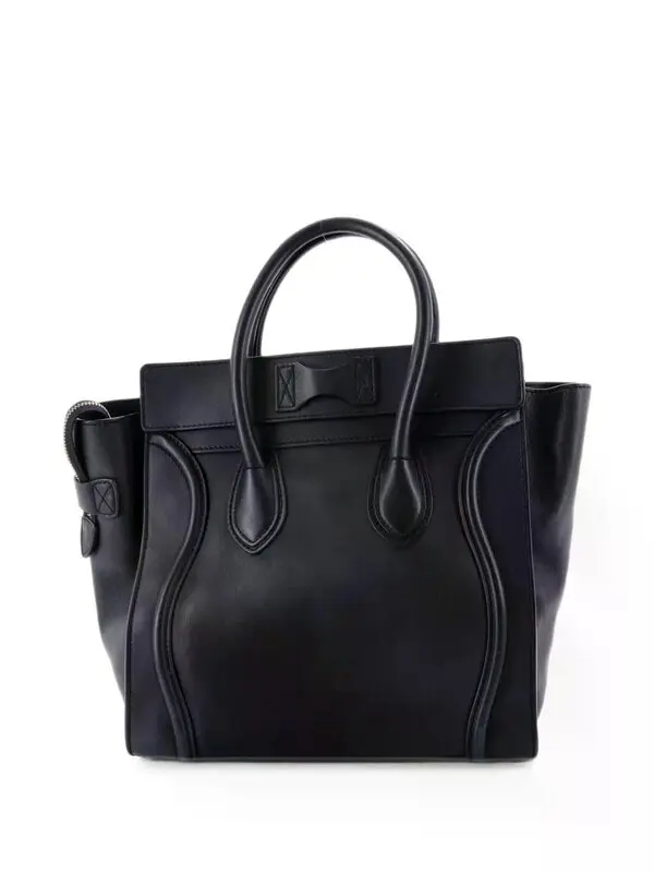 Celine Luggage Bag Smooth Leather Mini Tote - Blue