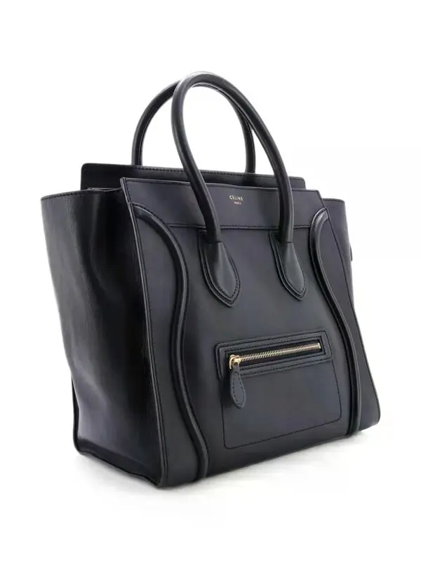 Celine Luggage Bag Smooth Leather Mini Tote - Blue