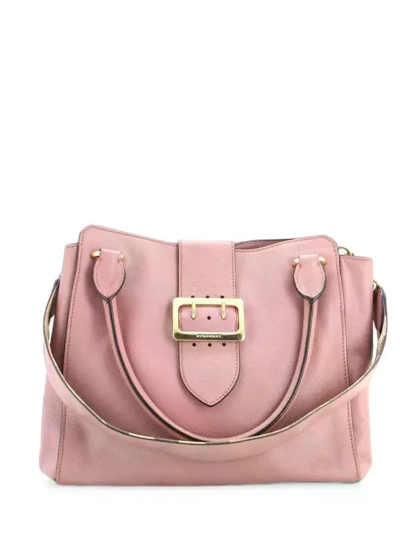 Burberry Buckled Leather Medium Tote Bag