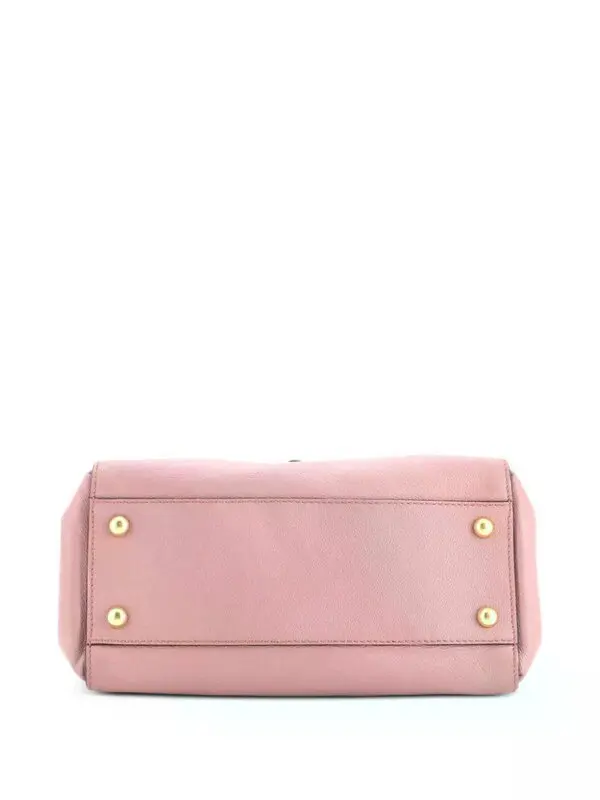 Burberry Buckled Leather Medium Tote Bag - Pink