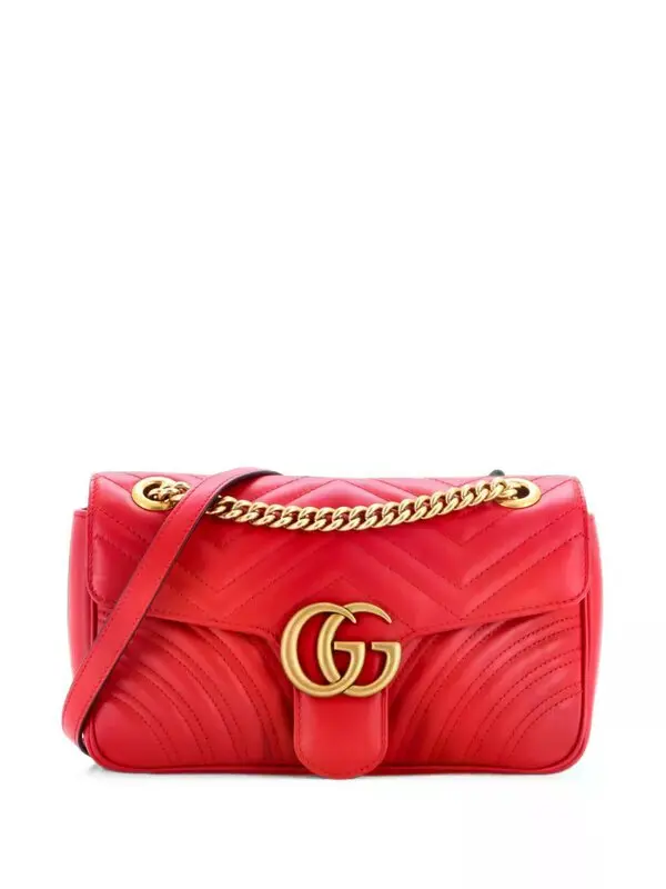 Gucci Matelassé Leather Small Crossbody Bag - Red