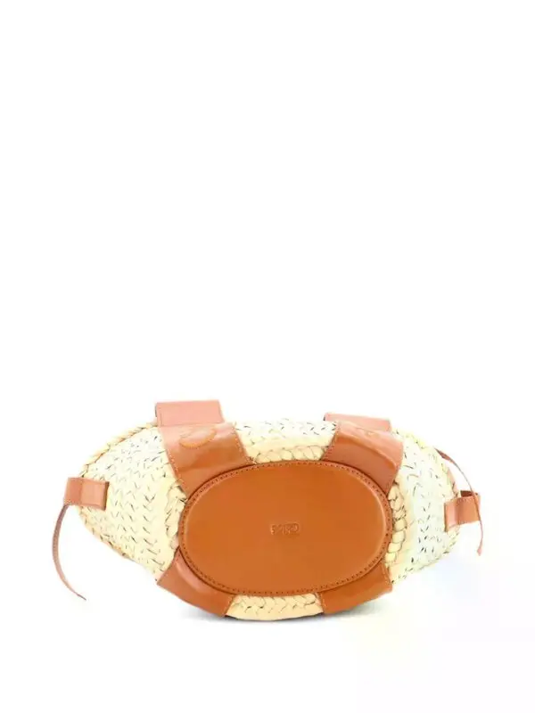 Chloé Sense Basket Tote Raffia With Leather Small Shoulder Bag - Brown