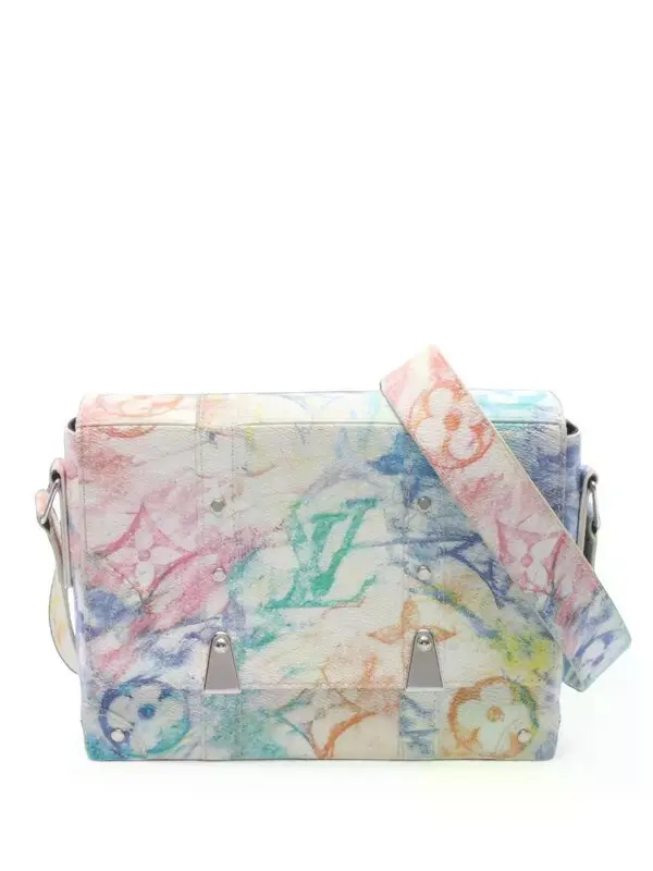 LOUIS VUITTON Monogram Pastel Trunk Messenger Pm Bag - White