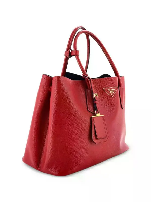 Prada Saffiano Leather Tote Bag - Red