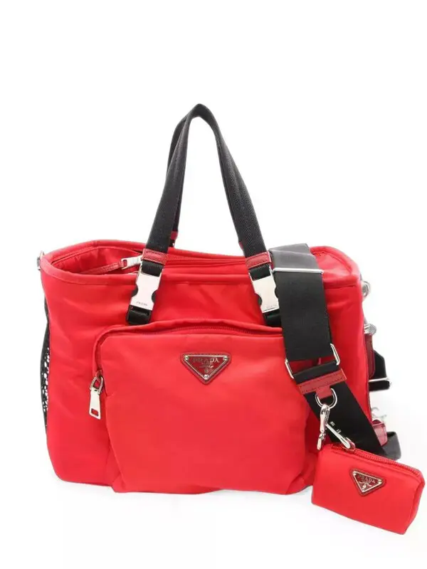 Prada Re Nylon Convertible Pet Carrier Travel Bag - Red