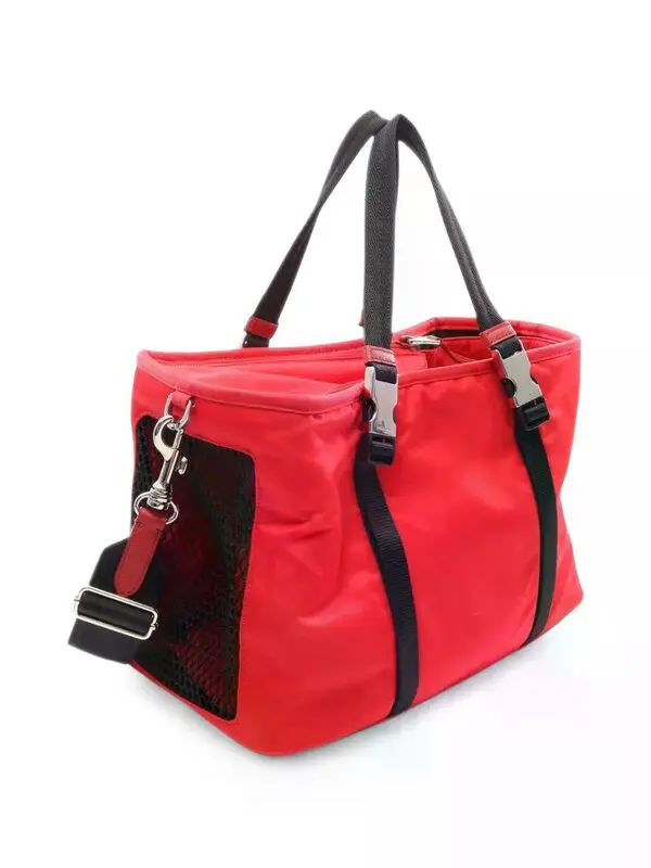 Prada Re Nylon Convertible Pet Carrier Travel Bag - Red