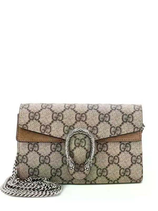 Gucci Dionysus Bag Gg Coated Canvas Super Mini Crossbody Bag - Brown