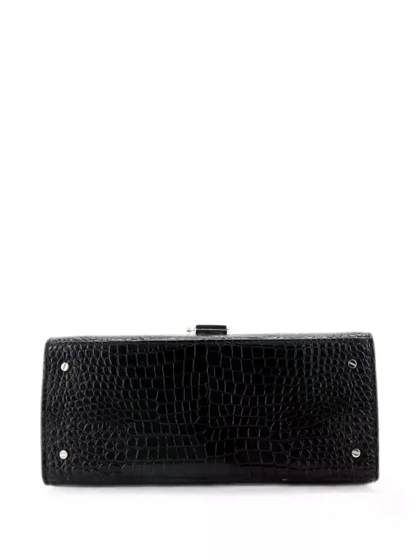 Saint Laurent Cassandra Top Handle Bag Crocodile Embossed Leather Medium Satchel