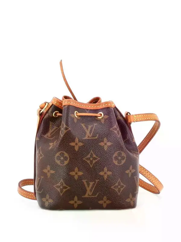LOUIS VUITTON Noe Handbag Monogram Canvas Nano Bucket Bag - Brown