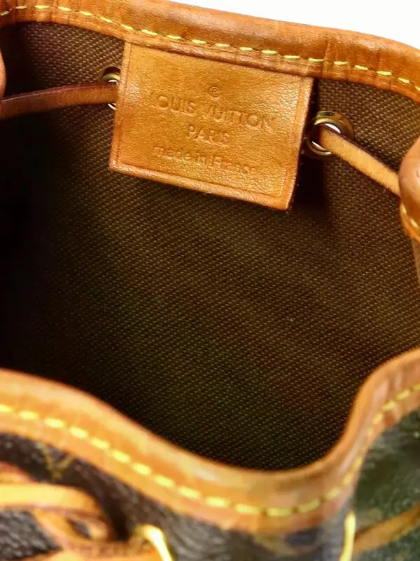 LOUIS VUITTON Noe Handbag Monogram Canvas Nano Bucket Bag - Brown