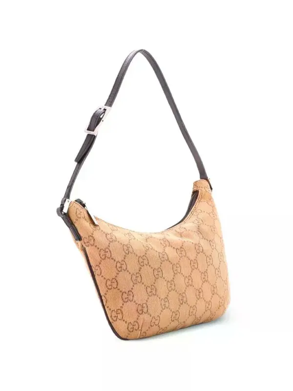 Gucci Vintage Pochette Shoulder Bag Gg Canvas - Brown