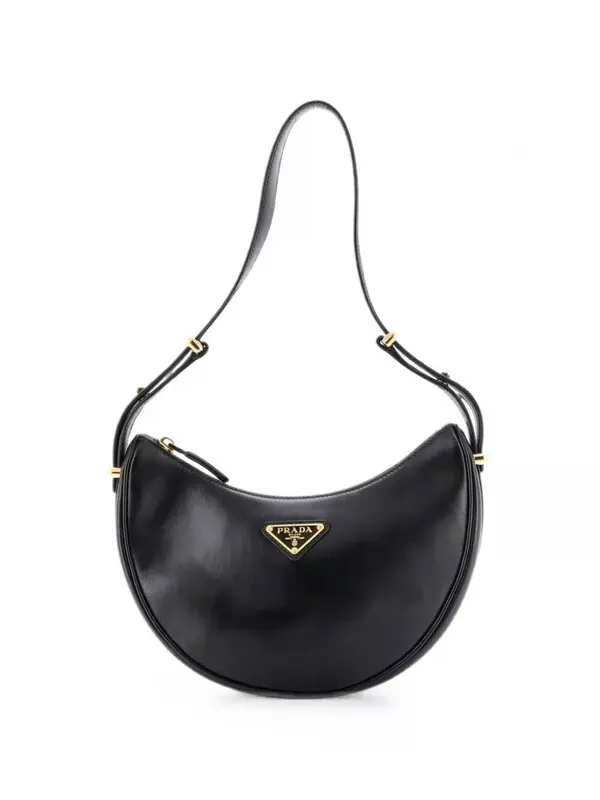 Prada Arque Half Moon Leather Small Hobo Bag