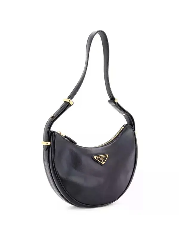 Prada Arque Half Moon Leather Small Hobo Bag