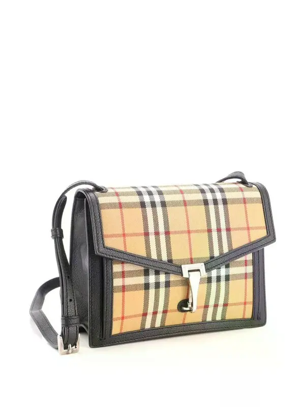 Burberry Macken Vintage Check Canvas Small Crossbody Bag - Black