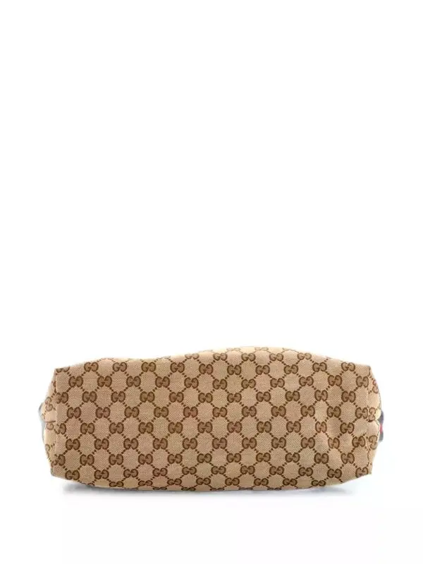 Gucci Front Pocket Web Messenger Gg Canvas Medium Crossbody Bag