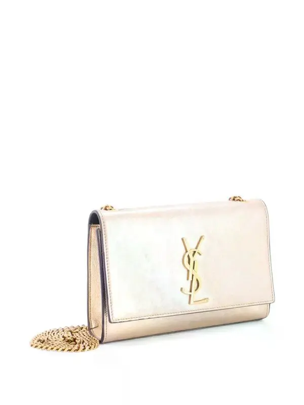 Saint Laurent Classic Monogram Metallic Leather Small Crossbody Bag
