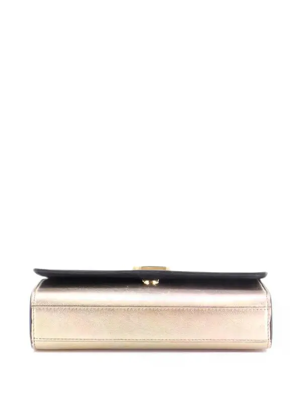 Saint Laurent Classic Monogram Metallic Leather Small Crossbody Bag