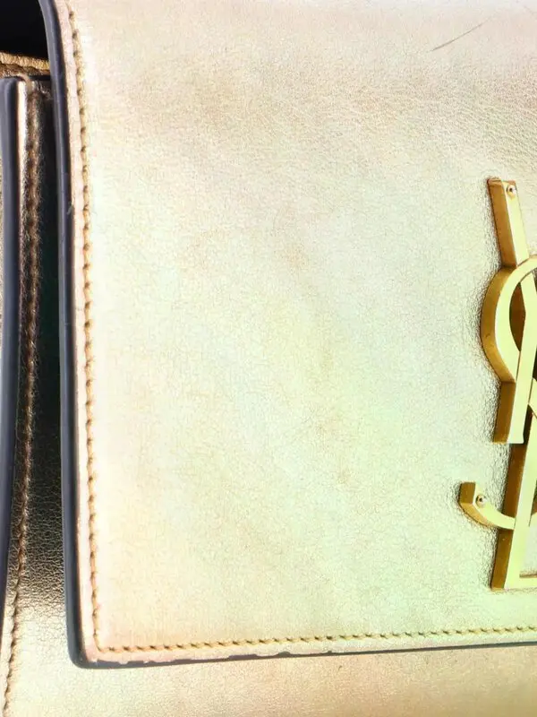 Saint Laurent Classic Monogram Metallic Leather Small Crossbody Bag