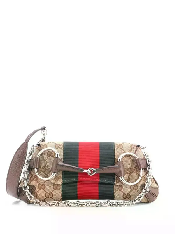 Gucci Horsebit Gg Canvas Small Shoulder Bag - Brown