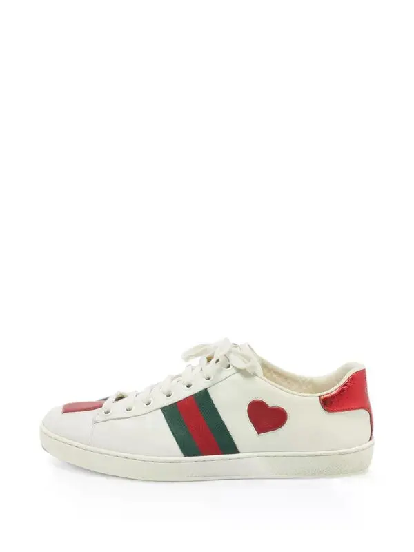 Gucci Ace Heart-detail Sneakers - White