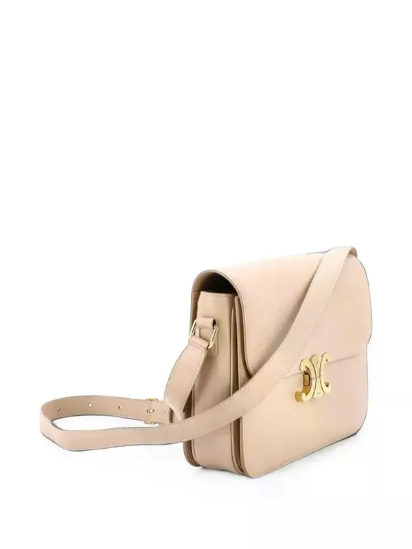 Celine Triomphe Shoulder Bag In Smooth Calfskin - Neutrals
