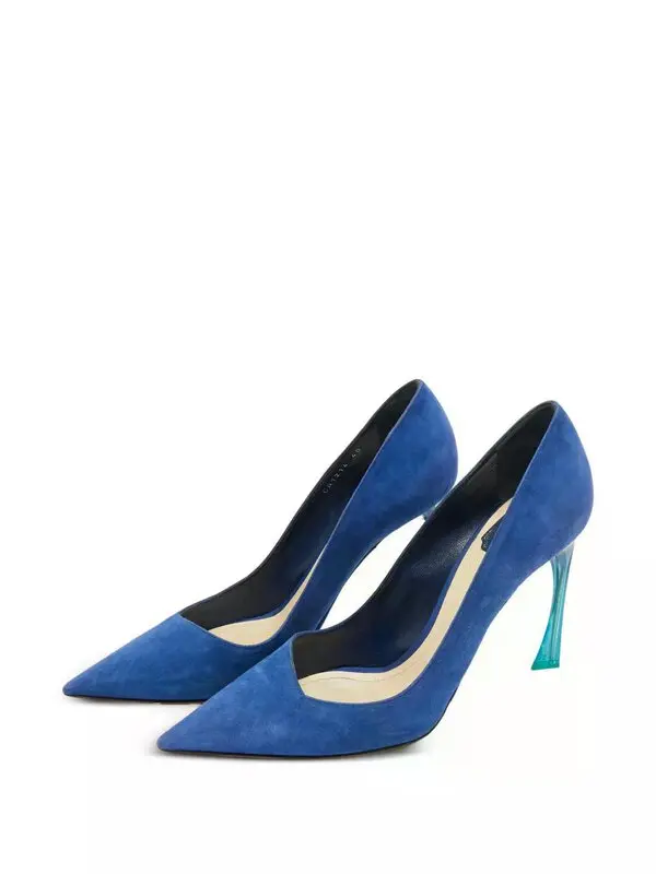 Dior Pointed-toe Gradient-heel Suede Pumps - Blue