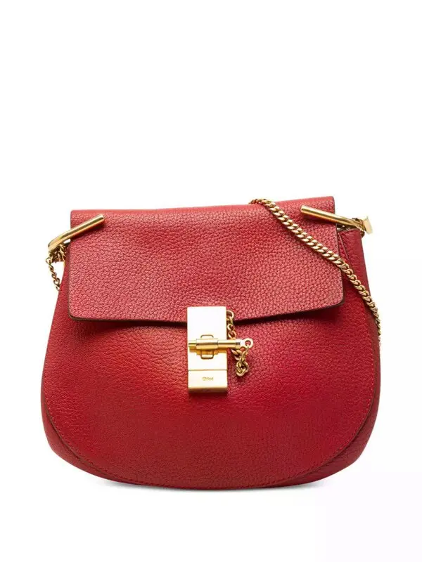 Chloé Drew Small Leather Crossbody Bag - Red