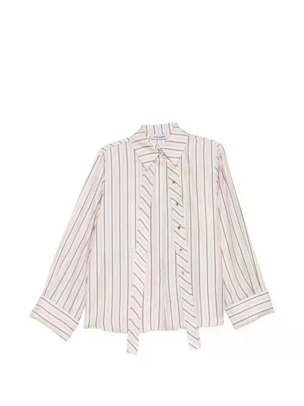 Dice Kayek Striped Pussy-bow Blouse
