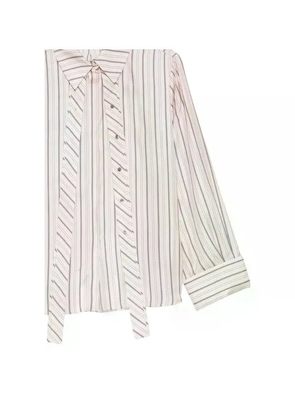 Dice Kayek Striped Pussy-bow Blouse