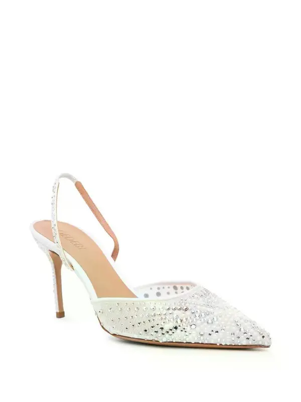 GEDEBE 85mm Crystal-embellished Mesh Pumps