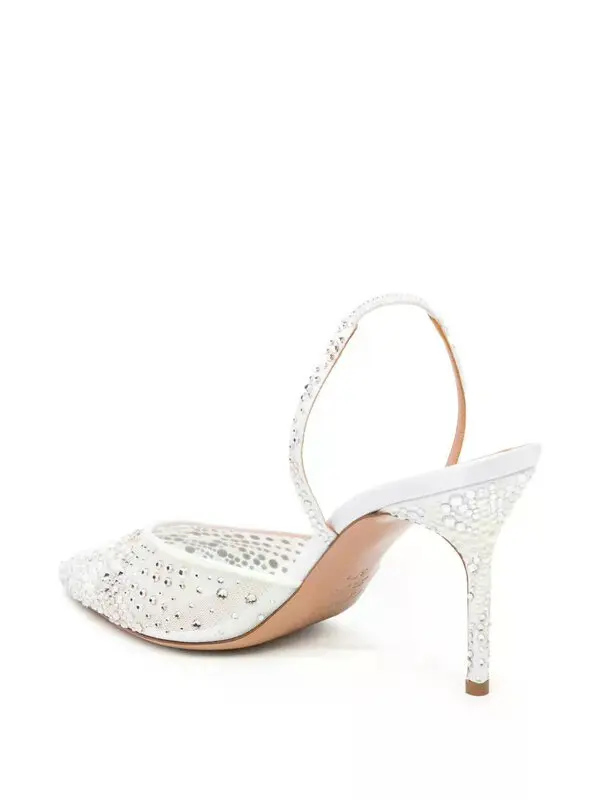 GEDEBE 85mm Crystal-embellished Mesh Pumps