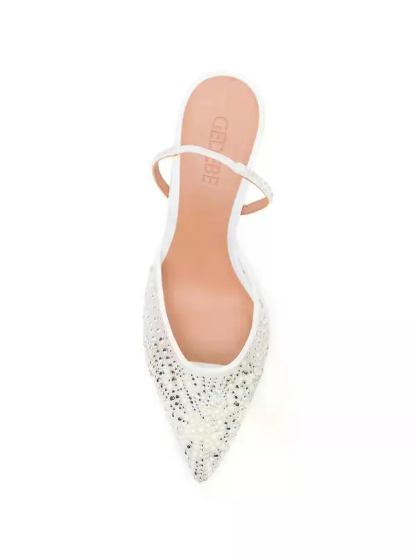 GEDEBE 85mm Crystal-embellished Mesh Pumps