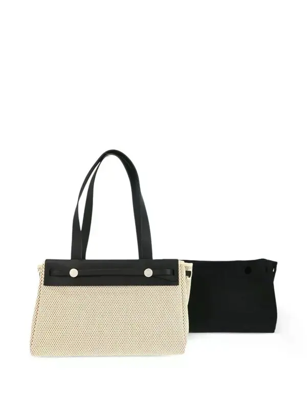 Hermès 2004 Pm Herbag Cabas Toile Officier Handbag - Neutrals