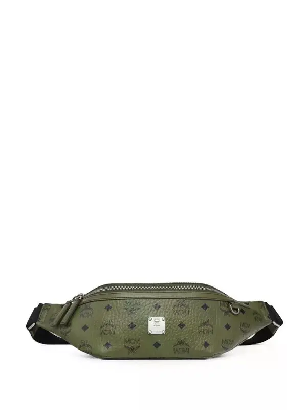 Mcm Medium Visetos Belt Bag - Green