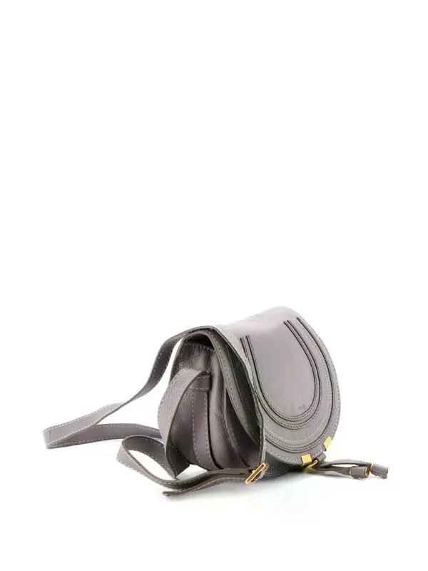Chloé Marcie Leather Small Crossbody Bag - Grey