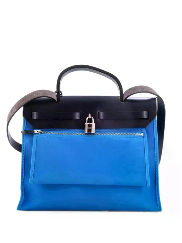 Hermès Herbag Zip Leather And Toile 31 Shoulder Bag