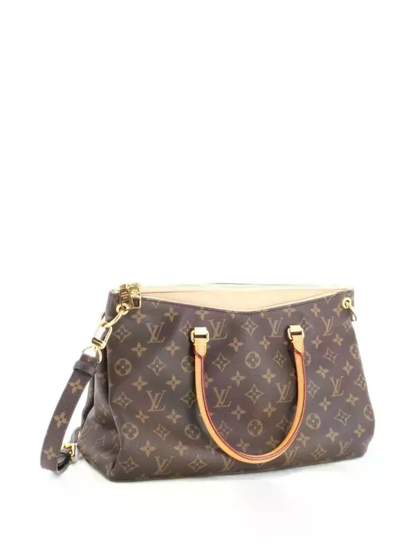 LOUIS VUITTON Pallas Tote Monogram Canvas With Leather Shoulder Bag