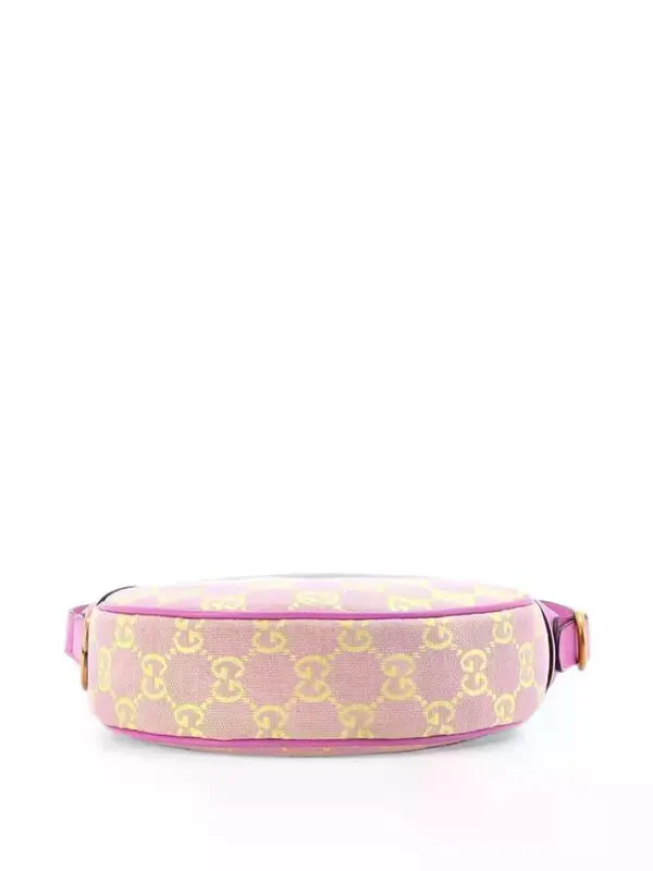 Gucci Ophidia Half Moon Bag Gg Canvas With Leather Mini Hobo Bag