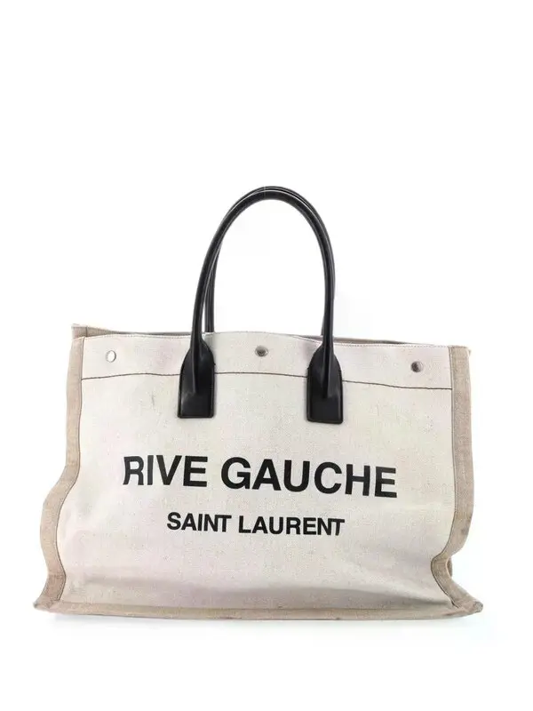 Saint Laurent Rive Gauche Shopper Canvas Large Tote Bag