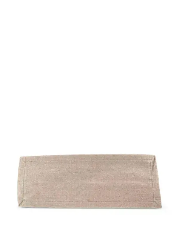 Saint Laurent Rive Gauche Canvas Large Tote Bag - Neutrals