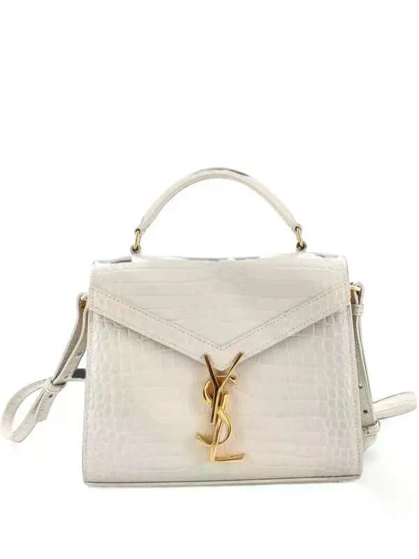 Saint Laurent Cassandra Top Handle Bag Crocodile Embossed Leather Mini Shoulder Bag