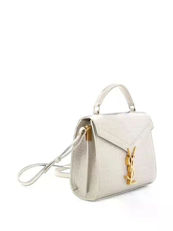 Saint Laurent Cassandra Top Handle Bag Crocodile Embossed Leather Mini Shoulder Bag