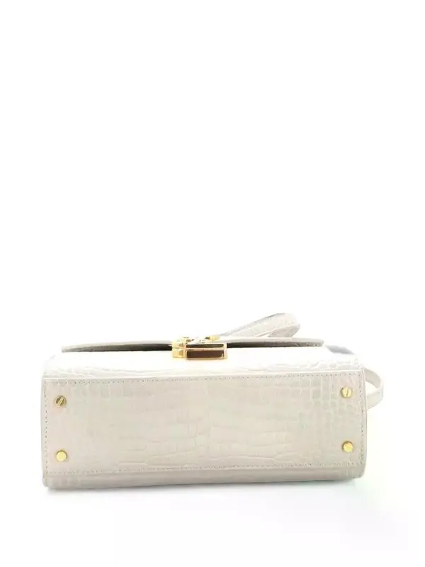 Saint Laurent Cassandra Top Handle Bag Crocodile Embossed Leather Mini Shoulder Bag