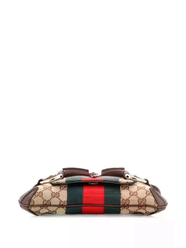 Gucci Horsebit Nm Web Chain Clutch Gg Canvas Small Shoulder Bag