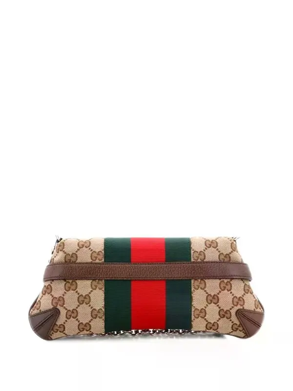 Gucci Horsebit Nm Web Chain Clutch Gg Canvas Small Shoulder Bag